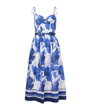 Rebecca Vallance Paros Floral Cotton Midi Dress - Blue