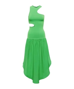 Stella McCartney Asymmetric Cutout Midi Dress - Green