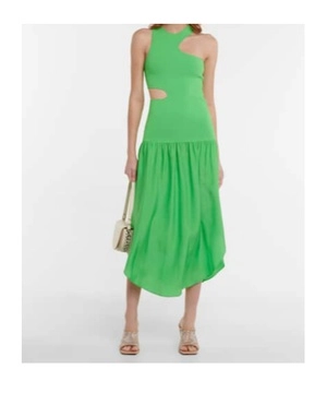 Stella McCartney Asymmetric Cutout Midi Dress