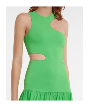 Stella McCartney Asymmetric Cutout Midi Dress