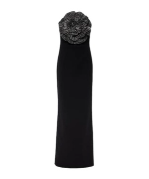 Rebecca Vallance Lumi Floral-appliqué Gown - Black