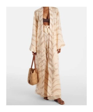 Johanna Ortiz Printed Linen Beach Cover-up