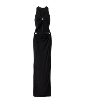 Christopher Esber Duo Bezel Quartz Jersey Maxi Dress - Black
