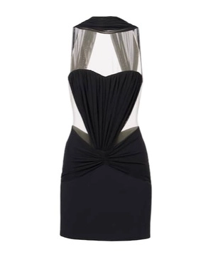 David Koma Scarf-detail Ruched Minidress - Black
