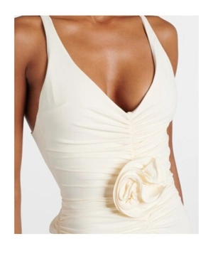 Magda Butrym Floral-appliqué Ruched Swimsuit