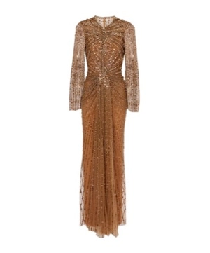 Jenny Packham Anja Embellished Gown - Brown