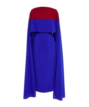 ROKSANDA Elina Cape Midi Dress - Blue