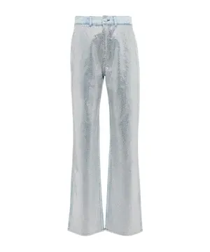 FRAME Embellished High-rise Jeans - Gray