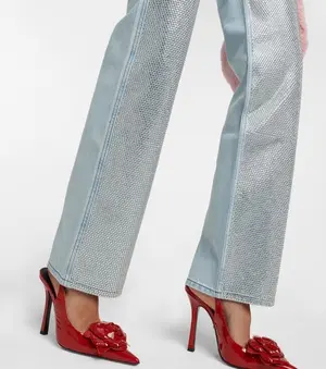 FRAME Embellished High-rise Jeans