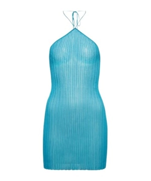 NENSI DOJAKA Halterneck Cotton Minidress - Blue