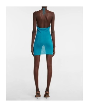 NENSI DOJAKA Halterneck Cotton Minidress