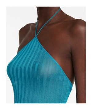 NENSI DOJAKA Halterneck Cotton Minidress