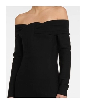 SAFIYAA LONDON Belle Off-shoulder Knit Midi Dress