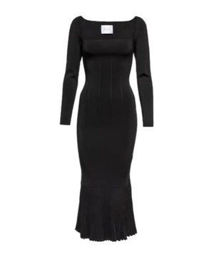 Galvan Atalanta Ribbed-knit Midi Dress - Black