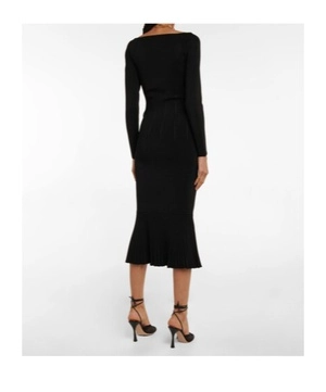 Galvan Atalanta Ribbed-knit Midi Dress