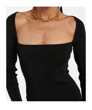 Galvan Atalanta Ribbed-knit Midi Dress