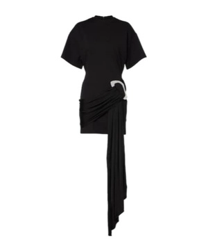 David Koma Embellished Draped Jersey Minidress - Black