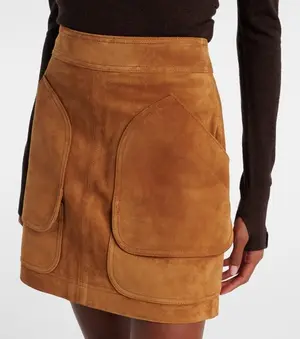 Veronica Beard Norwood Suede Miniskirt
