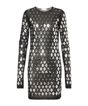 Rabanne Studded Jersey Minidress - Black