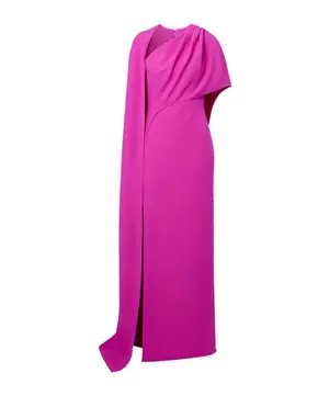 SAFIYAA LONDON Contessa Asymmetric Gown With Cape Effect