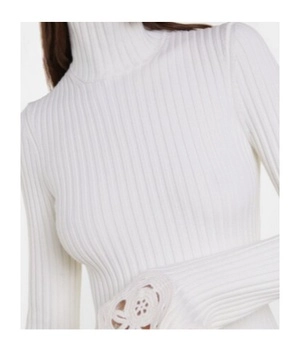 Rabanne Crochet-trimmed Wool-blend Top