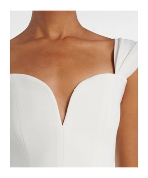 Alex Perry Bridal Draped Off-shoulder Crepe Corset Gown