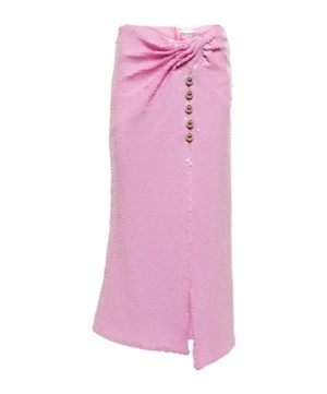 Rabanne Sequined Midi Skirt - Pink