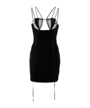 NENSI DOJAKA Cutout Velvet And Mesh Minidress - Black