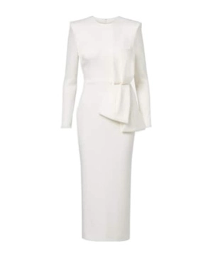 Alex Perry Bow-detail Crepe Satin Gown - White