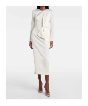 Alex Perry Bow-detail Crepe Satin Gown