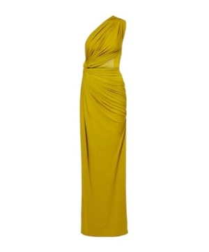 Alex Perry Draped One-shoulder Crêpe Jersey Gown - Brown
