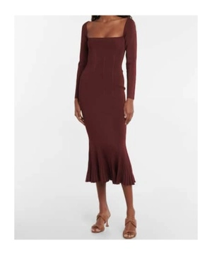 Galvan Atalanta Ribbed-knit Midi Dress
