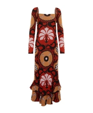 Johanna Ortiz Artful Dream Cotton Midi Dress - Brown