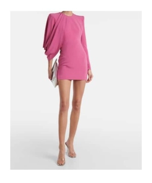 Alex Perry Caped Asymmetric Crepe Minidress