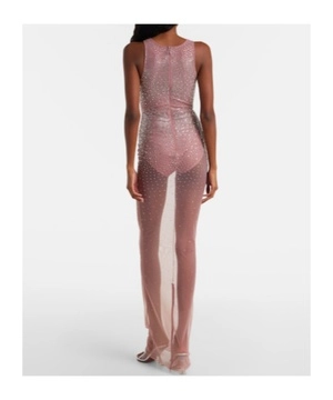 Alex Perry Embellished Mesh Maxi Dress - Pink
