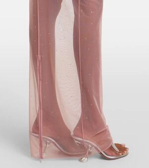 Alex Perry Embellished Mesh Maxi Dress - Pink