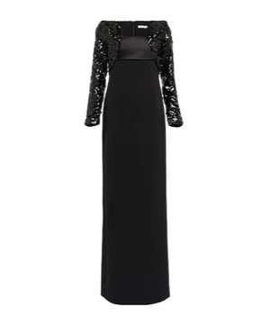 SAFIYAA LONDON Liza Sequined Crêpe Gown - Black