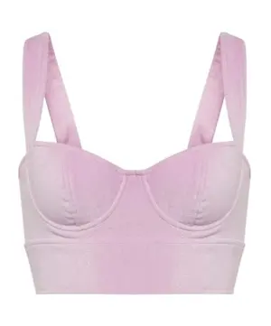 Alex Perry Cole Corduroy Bustier Top - Pink
