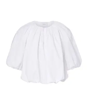 PATOU Gathered Cotton Top - White