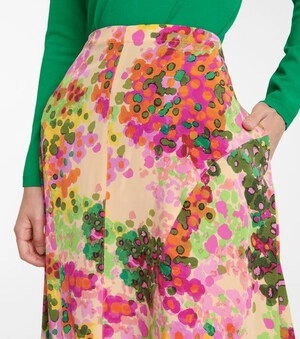 Stella McCartney Naya Floral Silk Midi Skirt