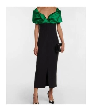 SAFIYAA LONDON Diane Satin-trimmed Midi Dress