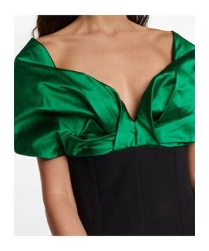SAFIYAA LONDON Diane Satin-trimmed Midi Dress