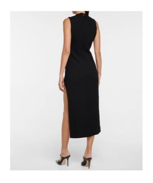 David Koma Embellished Wool Crepe Midi Dress