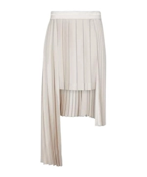 PETER DO Pleated Asymmetric Midi Skirt - White