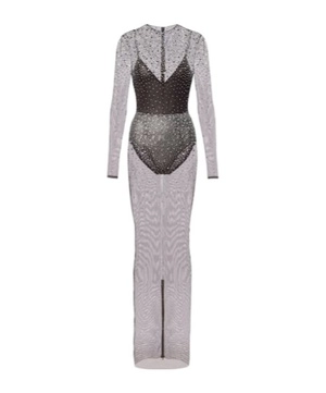 Alex Perry Embellished Mesh Maxi Dress
