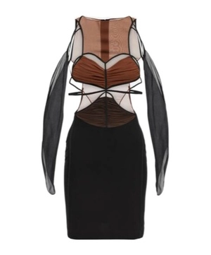 NENSI DOJAKA Cutout Crêpe Minidress - Black