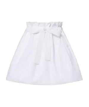 PATOU Gathered Cotton Miniskirt - White