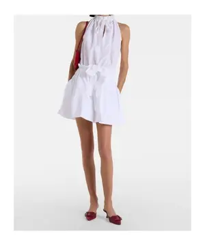 PATOU Gathered Cotton Miniskirt