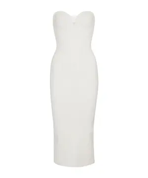 Galvan Thalia Strapless Midi Dress - White