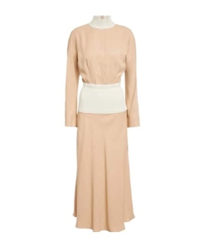 JIL SANDER High-neck Knit Midi Dress - Nude